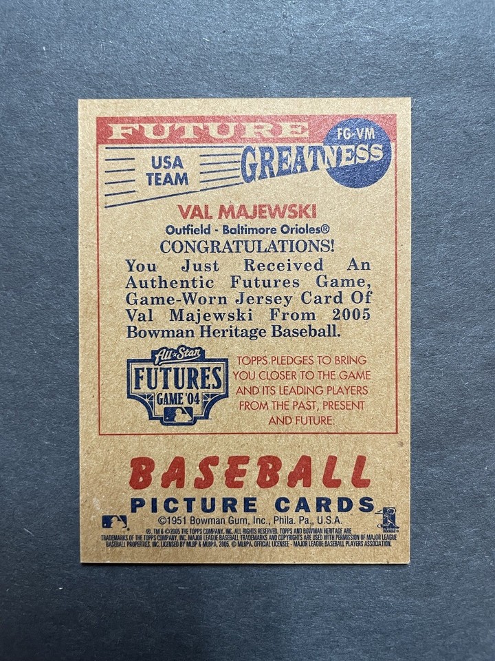2005 Bowman Heritage Future Greatness Val Majewski #FG-VM | eBay