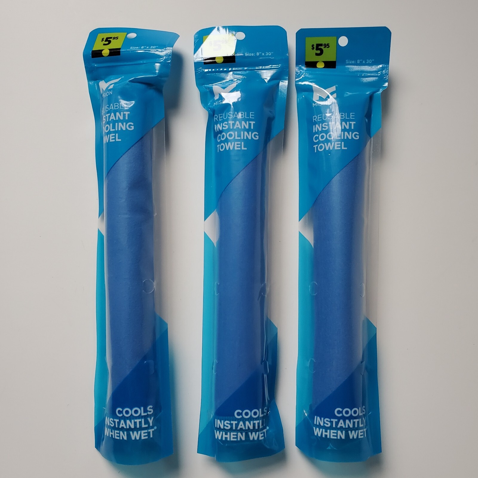 Lot 3 Mission Reusable Instant Cooling Towels Cools Instantly When Wet ...