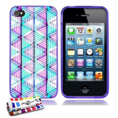 COQUE iPHONE 4 4S - NÉON ABSTRAIT SILICONE VIOLET SOUPLE (TPU) | eBay