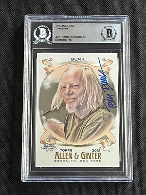 TOM BUNK 2021 TOPPS ALLEN & GINTER CHROME SIGNED AUTOGRAPHED CARD BAS ...