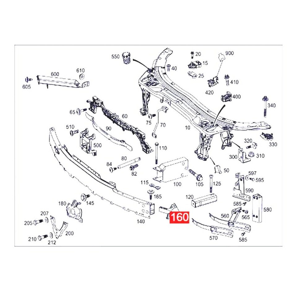 Front Left Radiator Core Impact Bar Bracket for Benz C-class S205 Wagon ...