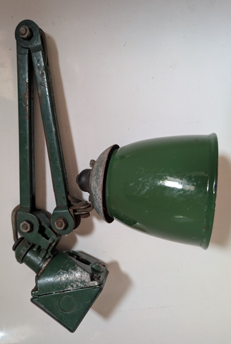 VINTAGE EDL ENGINEERS LAMP - GREEN ENAMEL - Machinist Light Metal ...