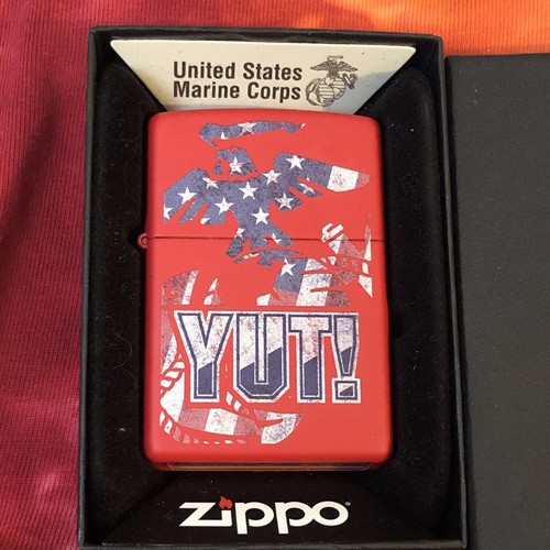 2018 United States Marine Corps YUT Red Matte Zippo Lighter NEW In Box ...