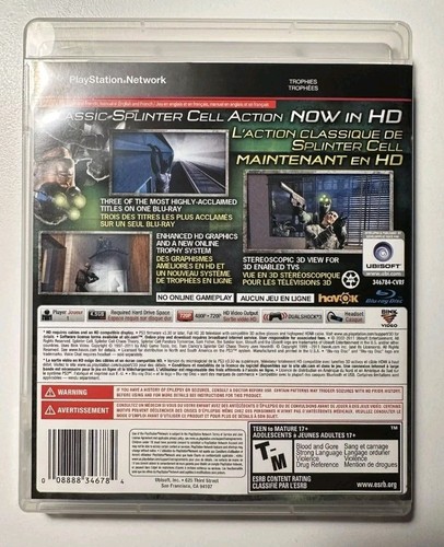 Tom Clancys Splinter Cell Trilogy Playstation 3 CIB - TESTED! ( PS3 ...