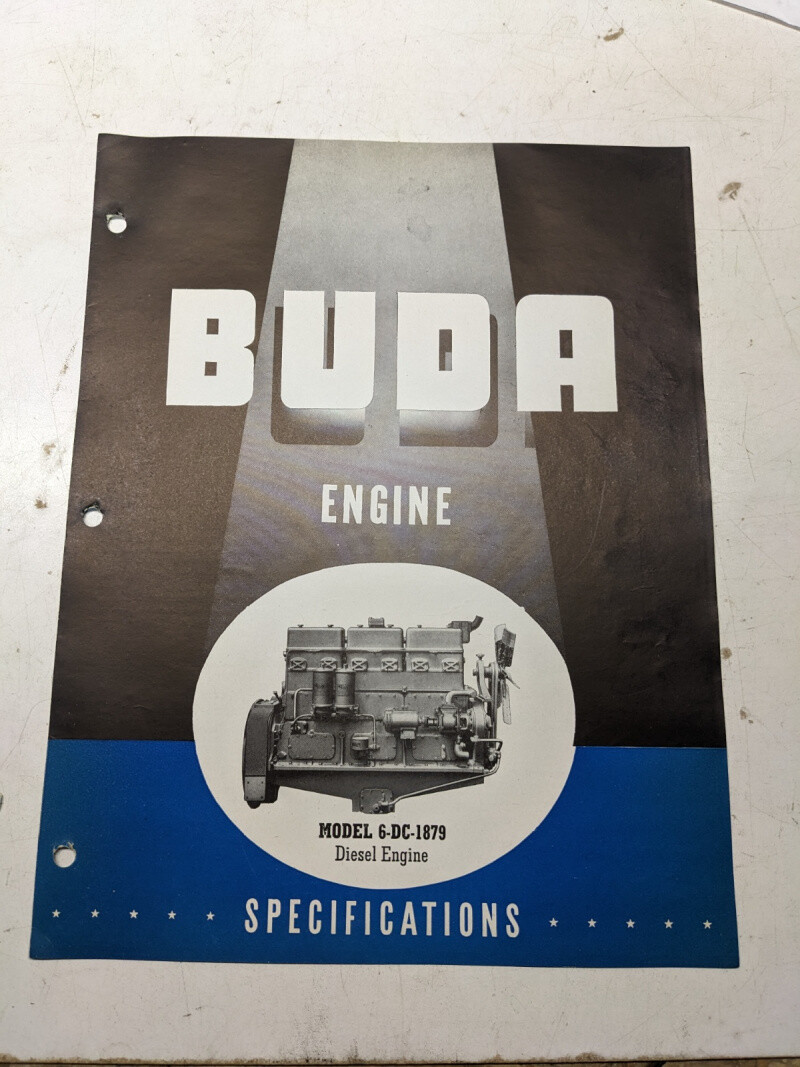 BUDA INDUSTRIAL DIESEL SPECIFICATIONS SALES ENGINE 6-DC-1879 1948 AD ...