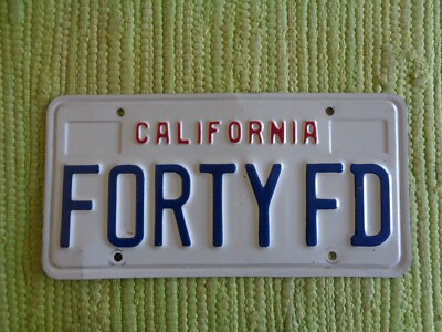 1988-1995 California License Plate CA Tag FORTY FD = 40 Ford ...