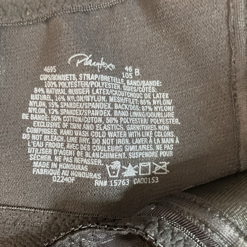 PLAYTEX 18 Hour Wirefree BRA Custom Flex BACK, FRONT CLOSE 4695 Black ...