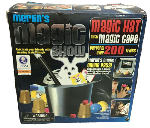 MERLIN'S MAGIC SHOW Over 200 Tricks: Magic Hat w/ Cape, Wand ...