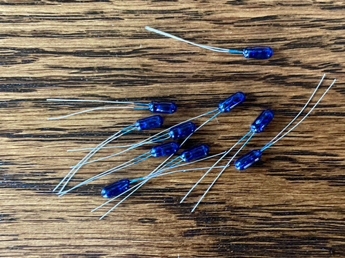 10 New BLUE Grain-of-Wheat Bulbs 6.3v 70mA Lamps Vintage Receiver ...