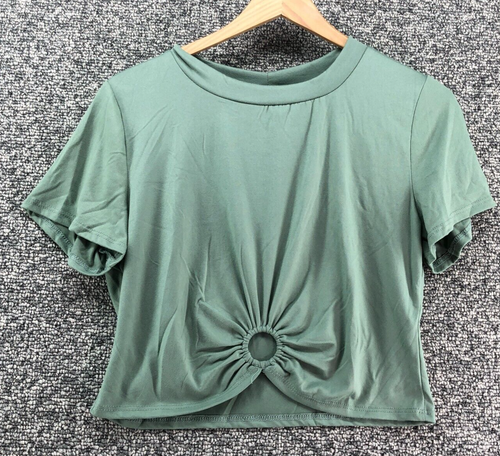 FTF Fashion To Figure Cropped Top Blouse Sz 1 XS Green Womens Front ...
