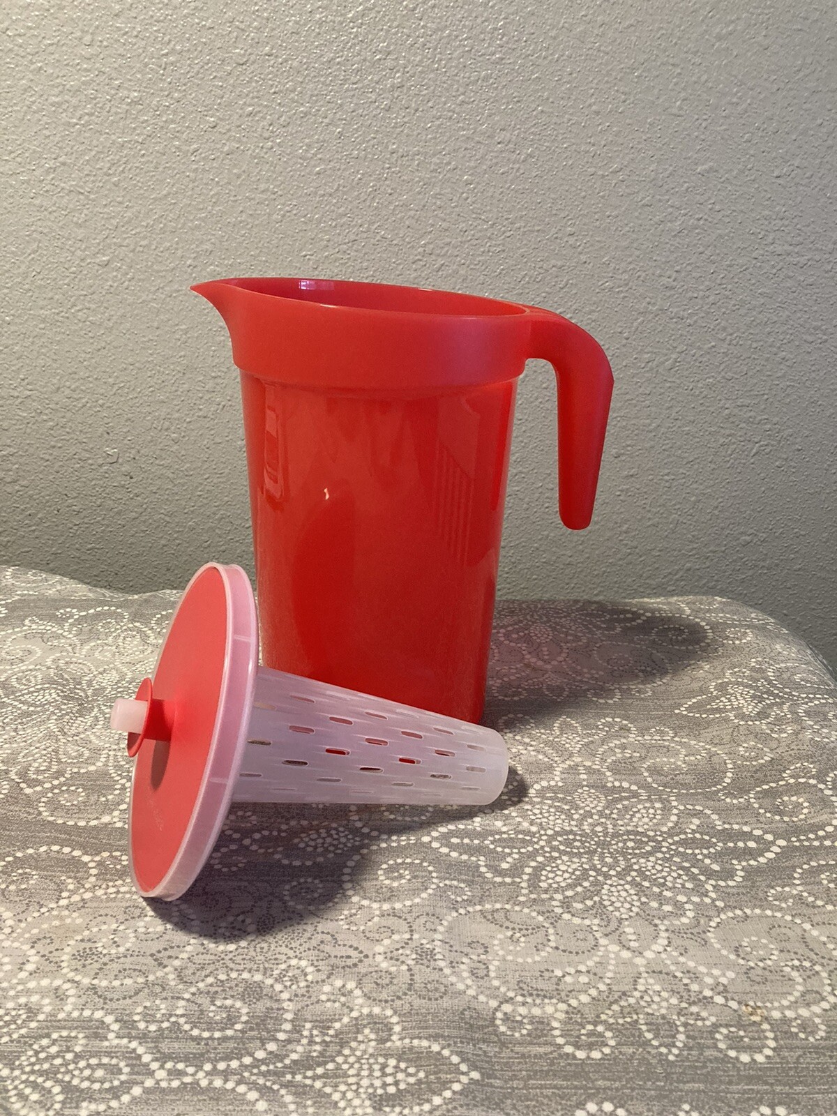 Brand New Tupperware 1 Gallon Pitcher with Infuser Attachment Sheer Red ...