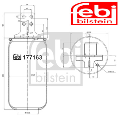 Air suspension bellows fits: IVECO EUROSTAR, EUROTECH MP, EUROTECH MT ...