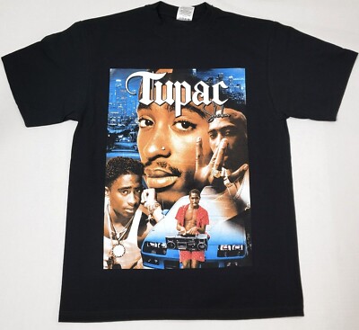 Tupac Shakur T-shirt 2Pac West Coast Hip Hop Rap Urban Streetwear Men's ...