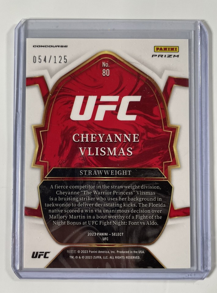 2023 Panini Select UFC Cheyanne Vlismas White Prizm #80 RC Rookie 054/ ...