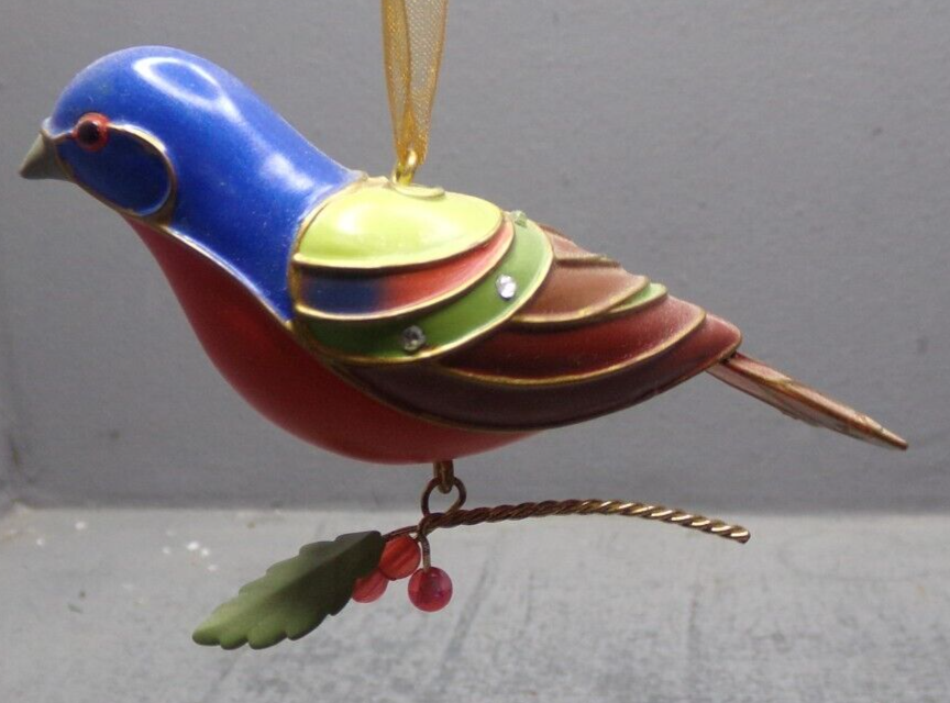 HALLMARK KEEPSAKE CHRISTMAS ORNAMENT BEAUTY OF BIRDS PAINTED BUNTING ...