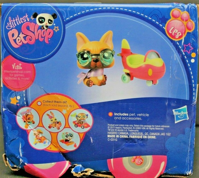 Littlest Pet Shop 1847 Bulldog on The Go With Plane LPS for sale online ...