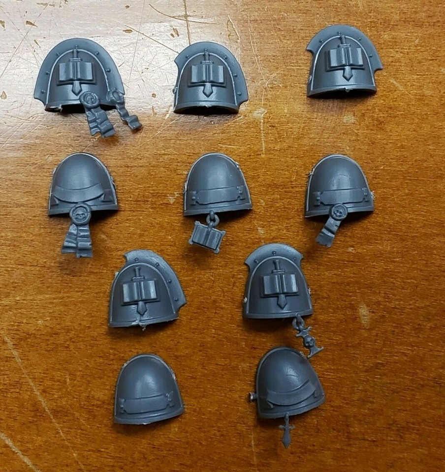 Warhammer 40k Grey Knight Bits Strike Squad Engraved Shoulder Pads x10 ...