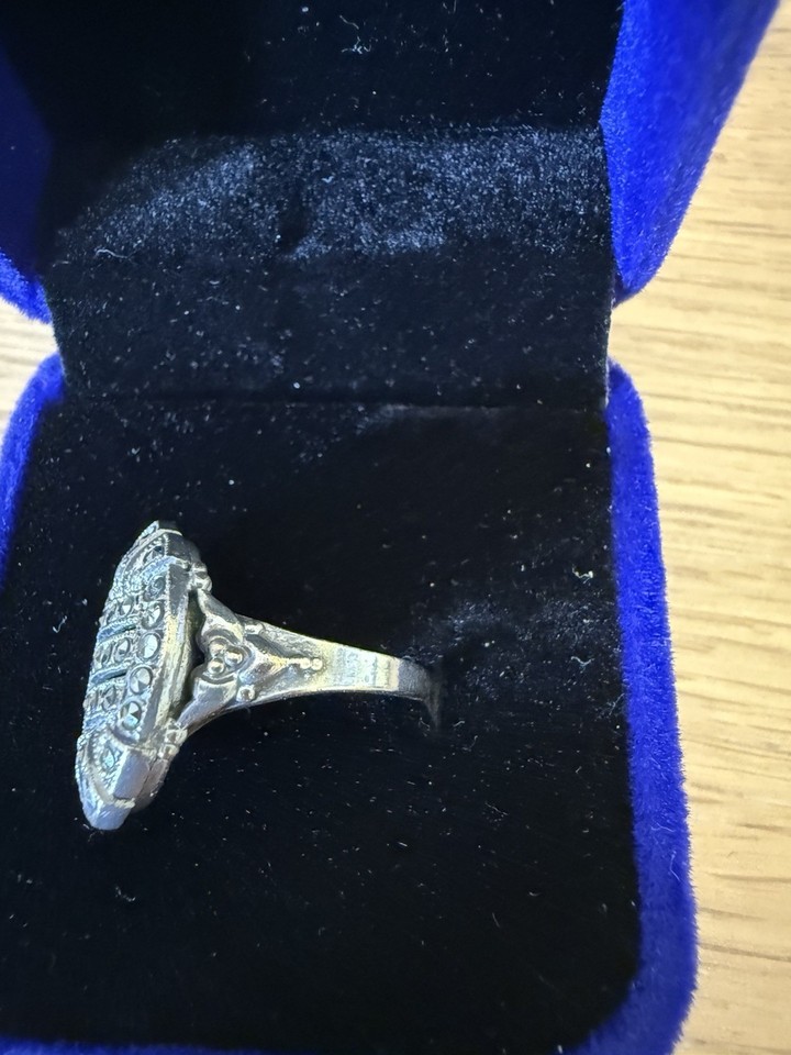 Nice silver ring with marquesite design | eBay UK