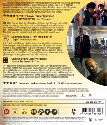 The Beekeeper (Blu-ray) Jason Statham Jeremy Irons Josh Hutcherson ...
