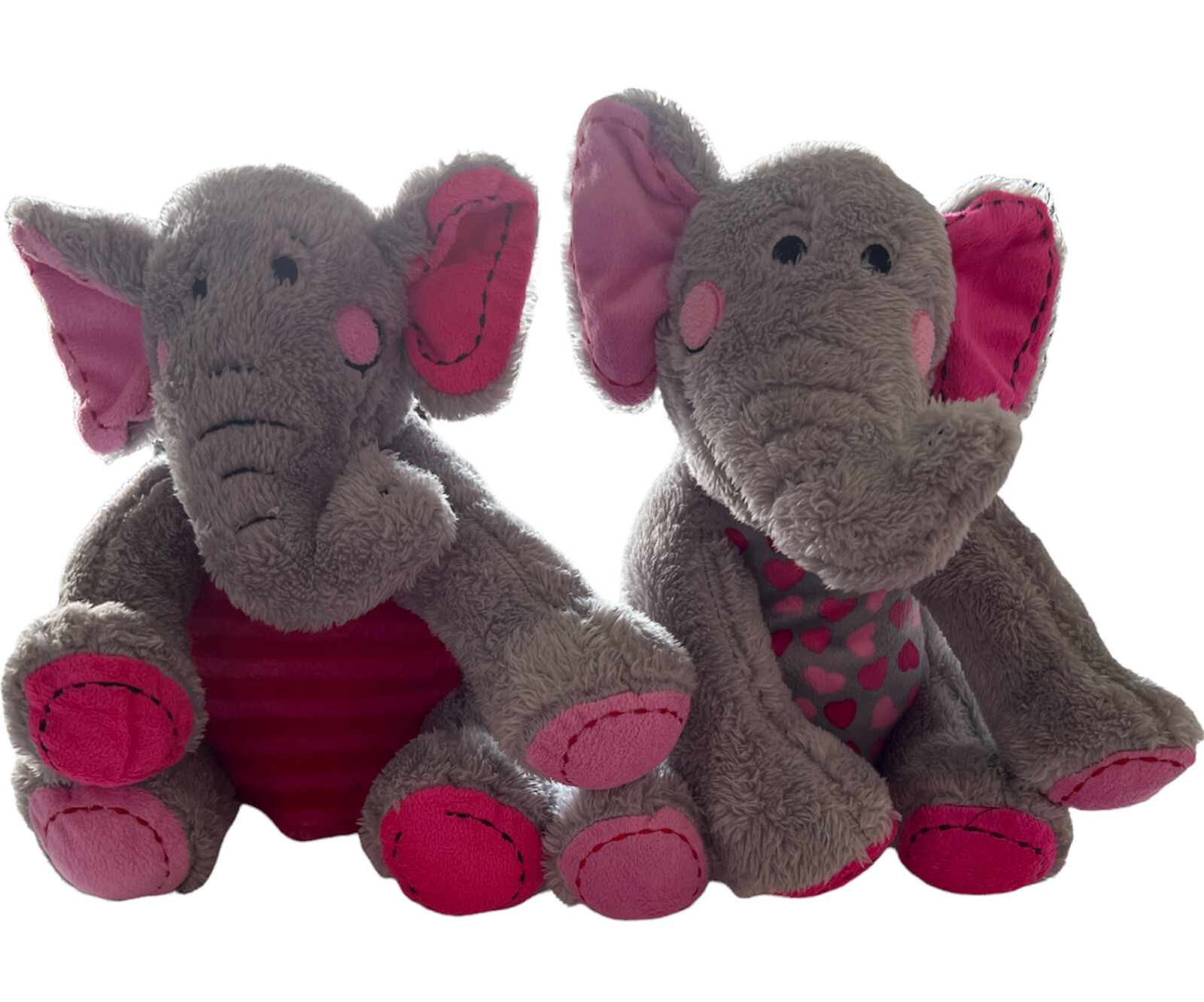 Dan Dee Plush Elephant Sitting Gray Pink Plush Stuffed Animals 9” Lot ...