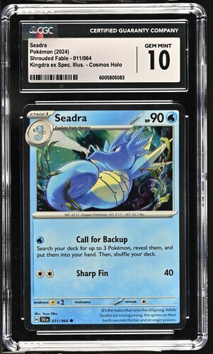CGC Gem Mint 10 Seadra 011/064 Pokémon Kingdra Spec. Illus. ex Box ...
