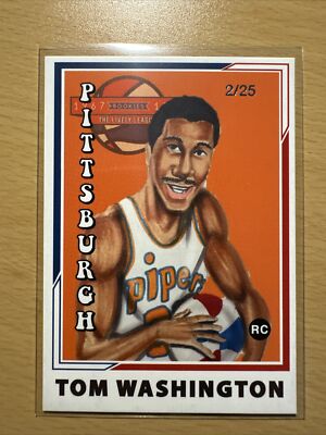 2019 1967-68 Lana Sports ABA TOM WASHINGTON Rookie RC Pittsburgh Pipers ...