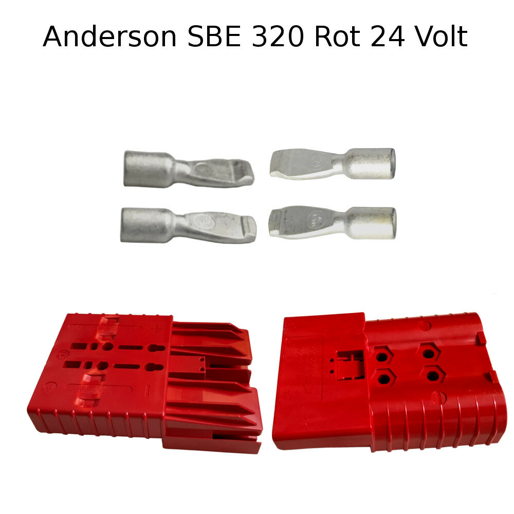 Anderson Batteriestecker SET Rot 24V SBE 320 Ampere Kontaktstift SBX/E ...