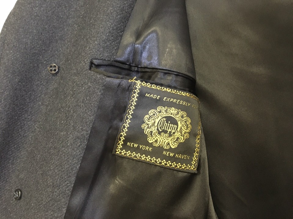 VTG CHIPP Herringbone Party Evening Dinner Suit Dress Long Overcoat Top ...