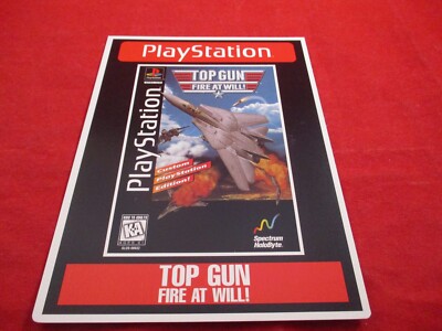 Top Gun Fire At Will! Playstation 1 PS1 Vidpro Promo Display Card ONLY ...