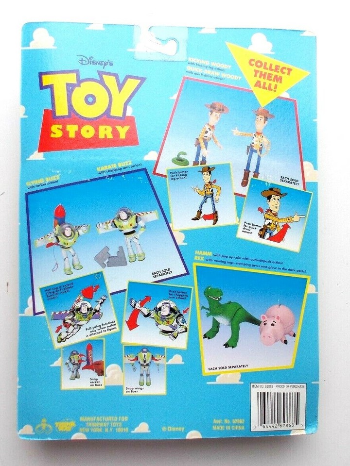 1995 Disney's TOY STORY 1 Action Figure Quick Draw WOODY New in package ...