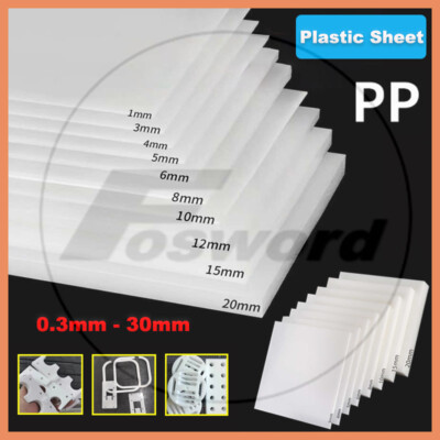 White Polypropylene Sheet Cut to Size PP Plastic Block Panel Polyprop ...