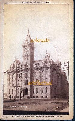 DENVER COLORADO early CITY HALL BUILDING #104 WH Lawrence photograph ...