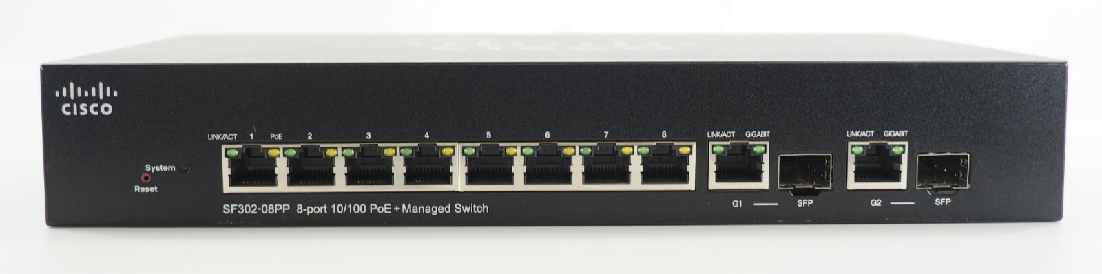 Cisco SF302-08PP 8-Port 10/100 PoE + Managed Switch SF302-08PP-K9 V01 | eBay