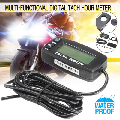 Waterproof Digital Tach Hour Meter Tachometer For 2/4 Stroke Gas ...