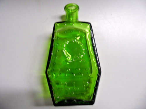 VINTAGE 1971 WHEATON 5" GREEN COFFIN RIP POISON MEDICINE BOTTLE GOTHIC ...