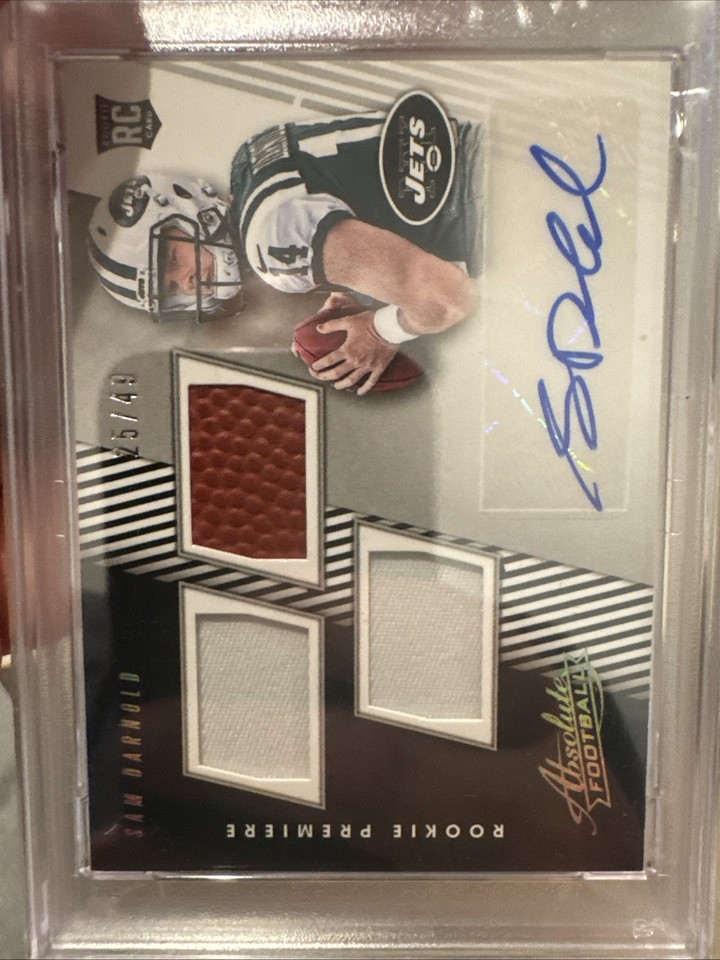 2018 Absolute Sam Darnold ROOKIE RC MATERIAL Auto #25/49 #151 PSA 8 ...