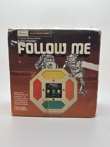 Vintage Follow Me Sears Memory Computer Handheld Game 49-65439 Complete ...
