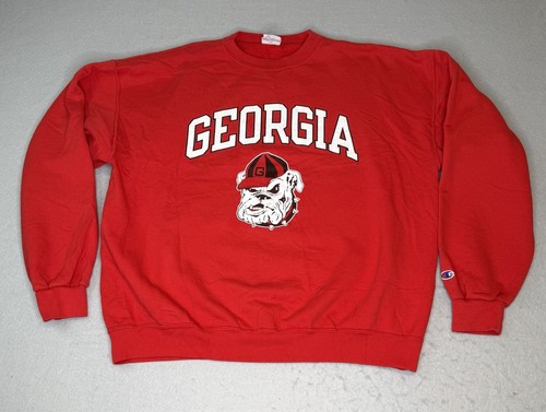 Vtg Georgia Bulldogs Sweatshirt Size XL UGA Champion Red Pullover ...