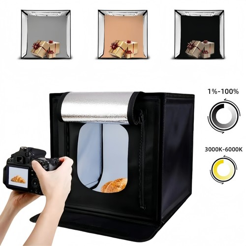 16" Portable LED Photo Light Box Lighting Tent Room Kit Cube Studio ...