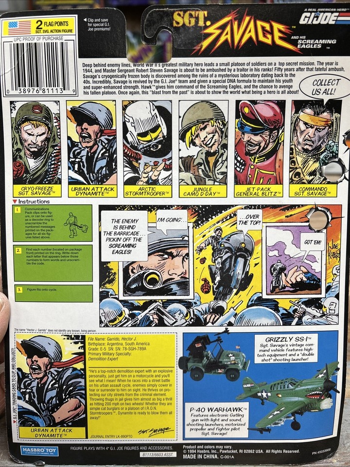 GI Joe 1994 Urban Attack Dynamite Sgt Savage Hasbro New Unopened Sealed ...