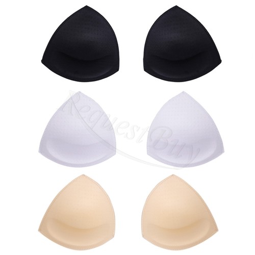 3 Pairs Foam Triangle Push -Up Bra Pads Insert Bikini Swimsuit Swimwear ...