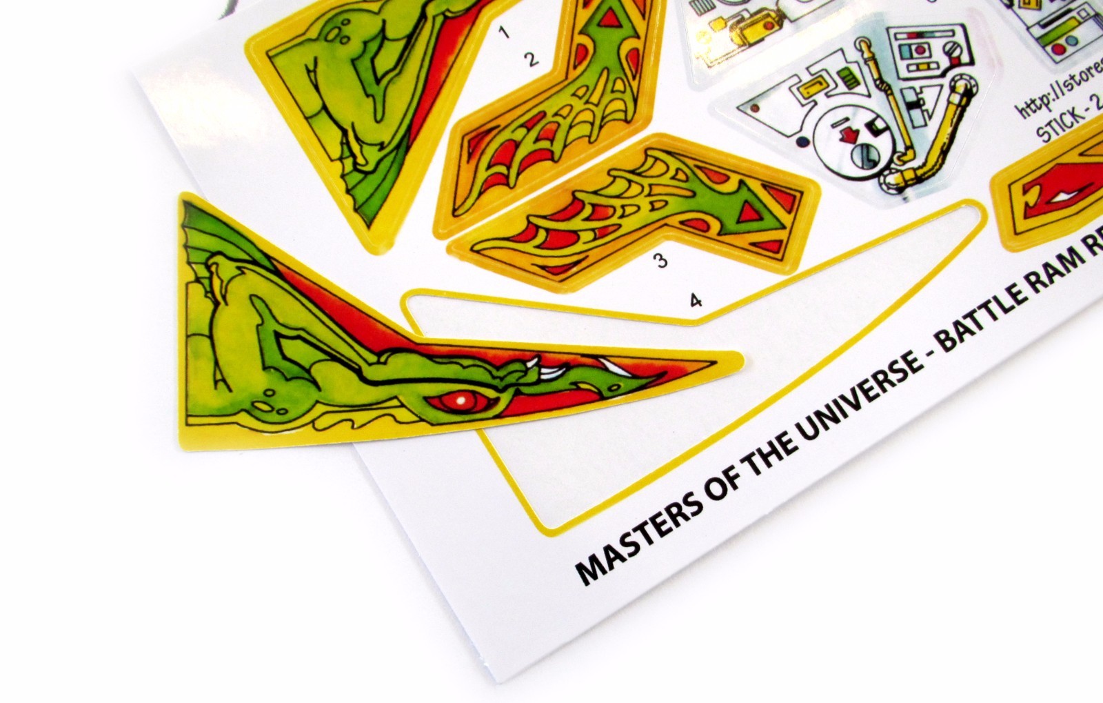 Replacement stickers for MOTU Masters of the Universe BATTLE RAM 'DIE ...