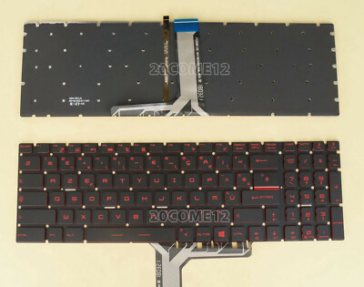 New For MSI GF75 keyboard French Clavier Fran?ais FR Red Backlit | eBay