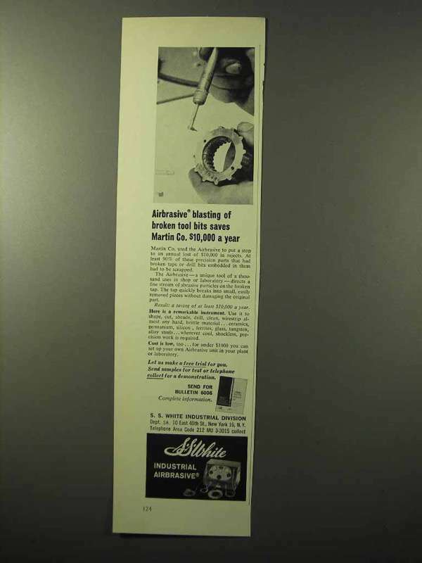 1964 S.S. White Airbrasive Ad - Broken Tool Bits | eBay
