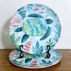 Sea Life Plates Set 4 Melamine 11" Indoor Outdoor Beach Nautical | eBay