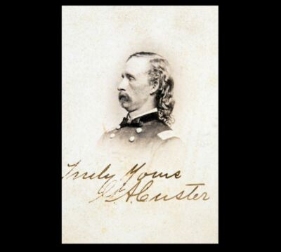 George Custer Signed PHOTO Repro CDV Civil War Battle Little Bighorn ...