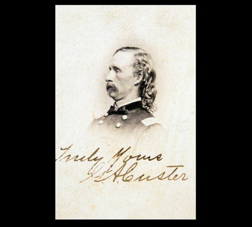 George Custer Signed PHOTO Repro CDV Civil War Battle Little Bighorn ...