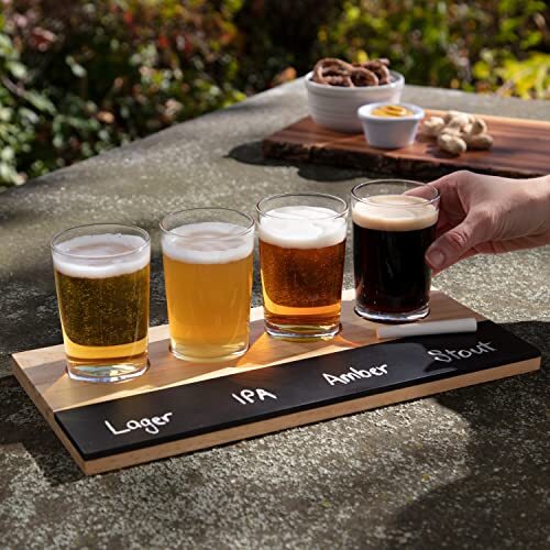 Beer Tasting Flight Sampler Set 4 - 6oz Pilsner Craft Brew Glasses for ...