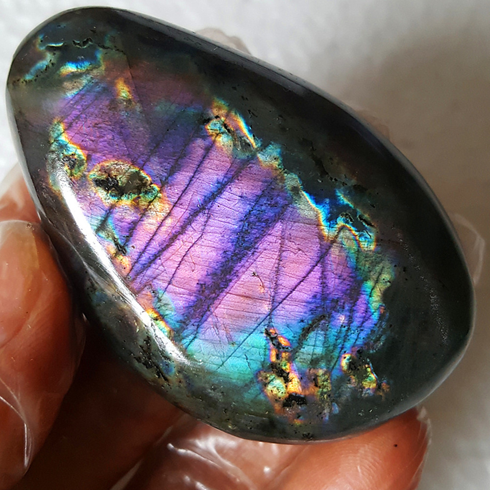 78.6G Natural Labradorite Crystal Rough Polished Point From Madagascar ...