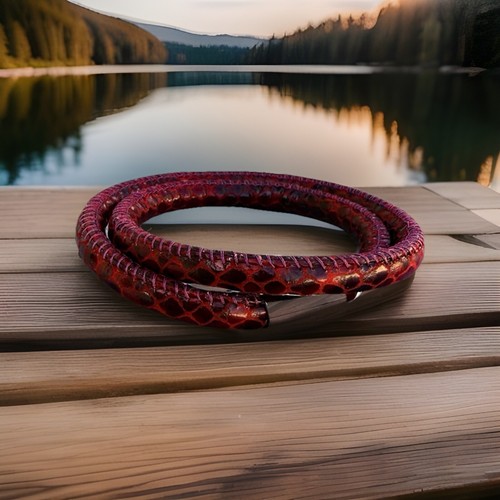 Brighton Bracelet Double Woodstock Dark Red Python Style Leather Magnetic NWT! | eBay